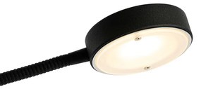Černá stojací lampa včetně LED a stmívače s lampičkou na čtení - Kelso