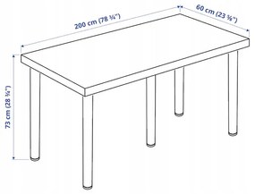 IKEA LAGKAPTEN ADILS Psací stůl dub mořený 200x60 cm