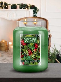Country Candle Vonná Svíčka Holly & Mistletoe, 652 g