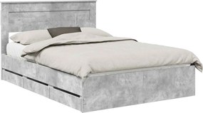 Rám postele s čelo Betonově šedá 150 x 200 cm Inženýrské dřevo 3409840