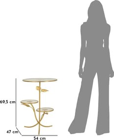 Odkládací stolek Shelves 45 cm zlatý