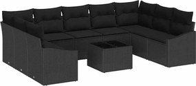 Set pohovek 10 ks Černá polyratan 3346893