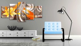 Abstraktní obraz lilie Orange Velikost (šířka x výška): 200x100 cm