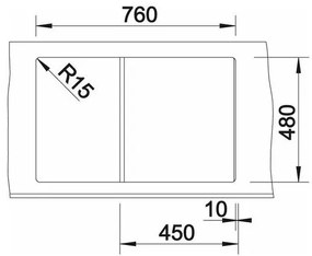 Blanco Zia 45 S Granitový dřez s odkapem oboustranné provedení, 78x50cm, káva, 515070