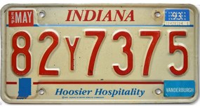 Americká SPZ Indiana Hoosier Hospitality