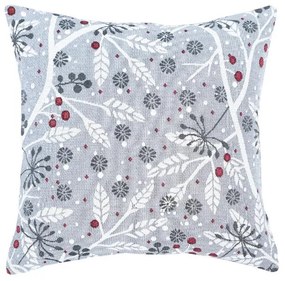 SCANquilt povlak MOTIV listy, bobule šedočervená 45 x 45 cm