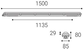 Led2 Lineární stropní LED svítidlo DUSTER II 150 cm Stmívání, řízení: Casambi