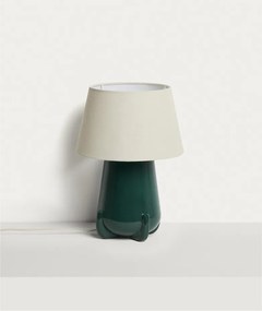 Zelená/slonovinová keramická stolní lampa (výška 45,5 cm) Odra – Kave Home