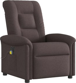 Elektrické masážní polohovací křeslo tmavě hnědé textil 3303249