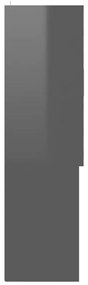 vidaXL Skříňka nad pračku šedá s vysokým leskem 70,5 x 25,5 x 90 cm