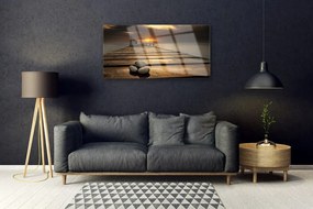 Plexisklo-obraz Moře Molo Západ Slunce 100x50 cm