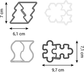 TESCOMA Vykrajovátka bez mezer DELÍCIA, sada 4 ks