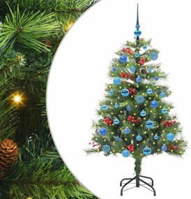 Umělý vánoční stromeček 150 LED Teplá bílá PVC a kov Zelená 3395132