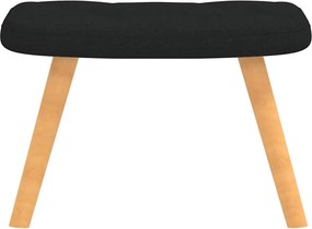 Relaxační křeslo se stoličkou černé textil 327540