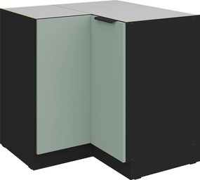 ARIA sc | dolní skříňka 90x90 DN 2F rohová s policí | 90x90 cm | černá/aquamarine