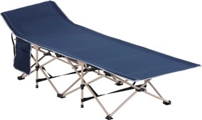 Skládací kempingová postel Outsunny s taškou 190 x 68 x 52 cm, nosnost do 150 kg, postel pro hosty pro dospělé, skládací postel na vnitřní i venkovní