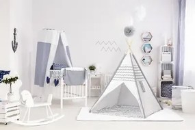 Stan Teepee indiánský šedý s oknem / Dětský stan / 120 x 150 x 120 cm