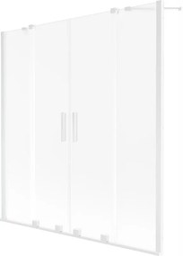 Mexen, Mexen Velar Duo parawan nawannowy 2-skrzydłowy rozsuwany 160 x 150 cm, szron, biały - 896-160-000-32-20