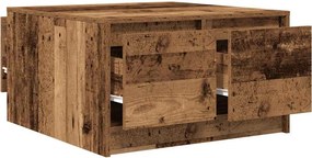 Konferenční stolek se zásuvkami Staré dřevo 70,5x70x40 cm 3328415
