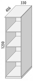 Domestav - DOMINO Skříň 3 policová hloubka 456 buk cink, olejovaný