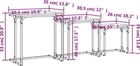 vidaXL Hnízdové konferenční stolky 3 ks šedé sonoma kompozitní dřevo [837820]