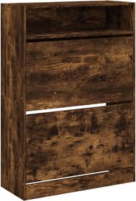 Botník se 2 výklopnými zásuvkami kouřový dub 80 x 34 x 116 cm 3214410