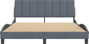 Rám postele bez matrace Hanko tmavě šedý 160 x 200 cm samet 3207856