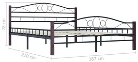 Petromila Rám postele černý kovový 180 x 200 cm