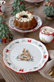 Vánoční keramický jídelní talíř Chalet de Noël – Ø 28*3 cm