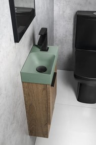 Sapho Sapho, PICCOLINO betonové umyvadlo 30,8x17cm, baterie vpravo, zelená mat, PK30523