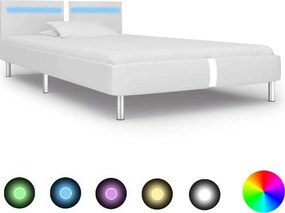 vidaXL Rám postele s LED světlem umělá kůže 90 x 200 cm [280851] Barva: Černá