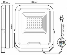 LED RGB Stmívatelný reflektor LED/30W/230V 3000K-6500K Wi-Fi Tuya IP65