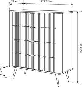 ALFASHOP LANTE béžová komoda 88 4S