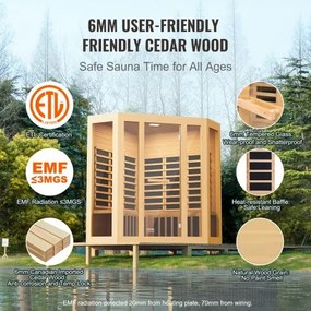 Far Infrared Wooden Sauna Room Domácnost Sauna Spa pro 3 až 4 osoby 2470 W