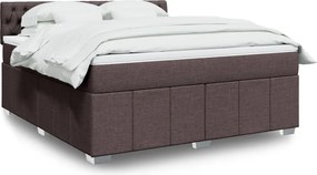 Box spring postel s matrací tmavě hnědá 180x200 cm textil 3287157