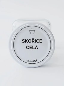 Samolepka na kořenky SKOŘICE CELÁ průhledná 5 cm tučné písmo