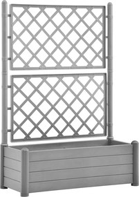 Zahradní truhlík s treláží 100 x 43 x 142 cm PP kamenný šedý 317582