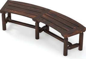 Costway Zahradní lavice bez opěradla pro 2-3 křeslo Dřevěná odolná
