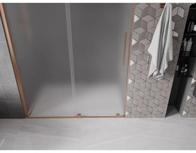 Mexen Velar, posuvné sprchové dveře do otvoru 130 cm, 8mm sklo námraza, měděná matná, 871-130-000-31-65