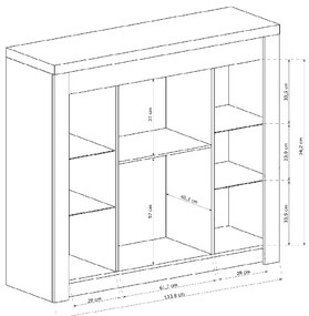 Obývací stěna INDIANAPOLIS s | sestava D | 330 cm | jasan světlý