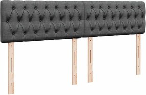 Box spring postel s matrací tmavě šedá 200x200 cm textil 3287183