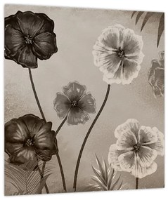 Obraz - Kreslené květiny (30x30 cm)