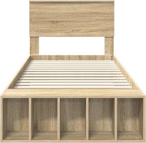 Rám postele s policí Sonoma dub 90 x 190 cm Kompozitní dřevo 3408405