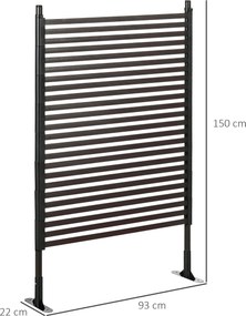 Zahradní plot Outsunny, kovový plot 93 x 150 cm vysoký, dekorativní mřížkový plot se stojany, plot pro psy, horní obloukový plot, krajinářský plot pr…
