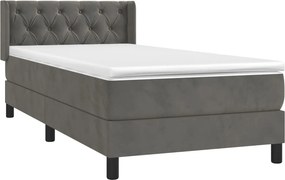 Box spring postel s matrací tmavě šedá 80 x 200 cm samet 3131106
