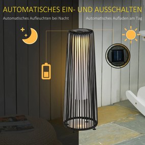 Zahradní solární lampa Outsunny se světelným senzorem, vodotěsná, automatická LED, černá, 21,5 x 21,5 x 61 cm, ideální pro zahradu a terasu | Aosom.de