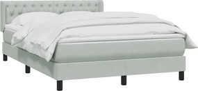 Box spring postel s matrací světle šedá 160x210 cm samet 3318369