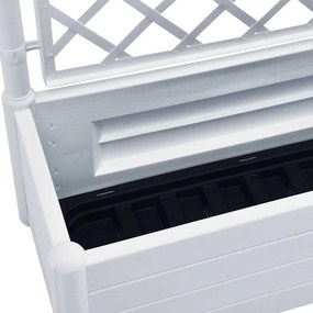 Zahradní truhlík s treláží 100 x 43 x 142 cm PP bílý 313983