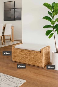 Sedací lavice COMBO, vodní hyacint, šířka 100 cm, natur