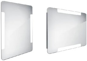 Nimco Zrcadla - Koupelnové podsvícené LED zrcadlo 600 x 800 mm, zaoblené, aluminium ZP 18002